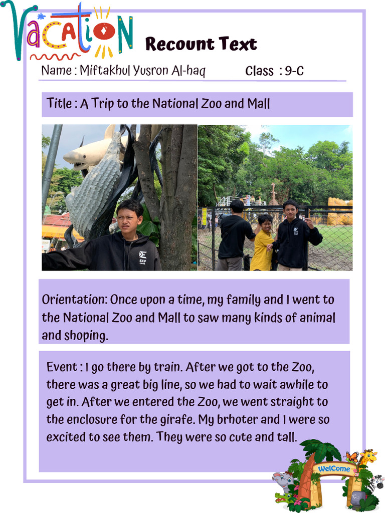 Tugas Recount Text Yusron 9C | PDF