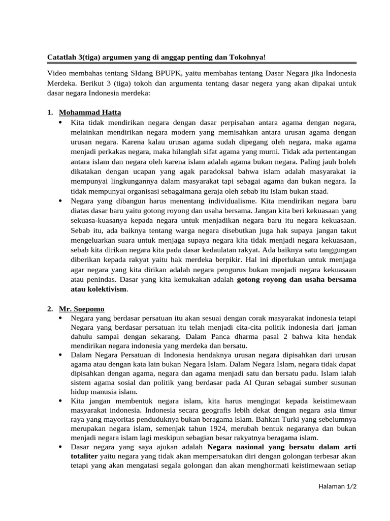 Syarat Mutlak Tokoh Negara Menurut Bung Karno | PDF
