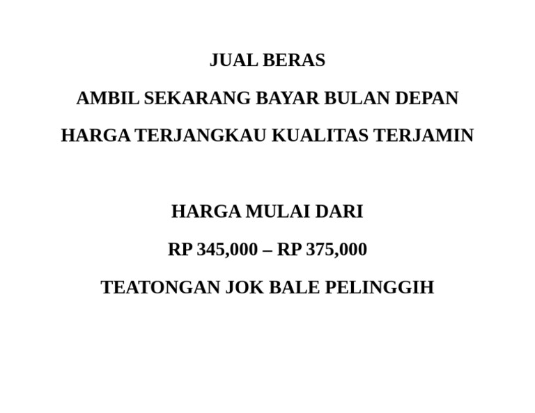 Spanduk Jual Beras | PDF