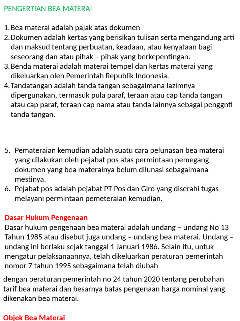 Pengertian Bea Materai | PDF