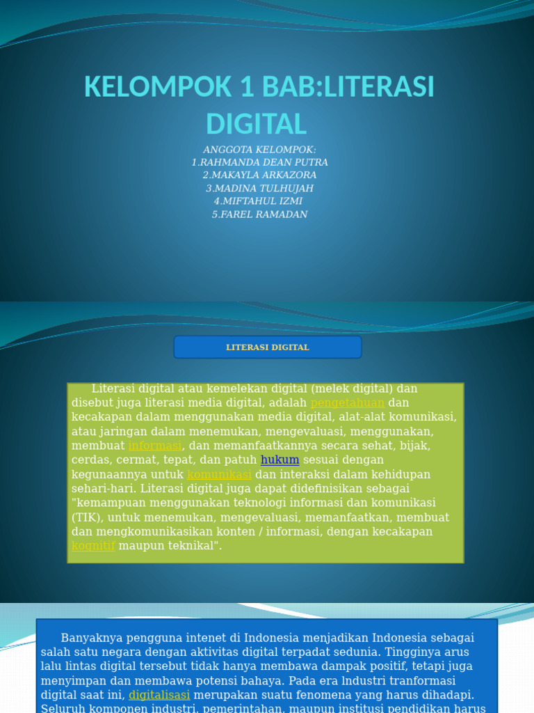 Kelompok 1 Literasi Digital | PDF