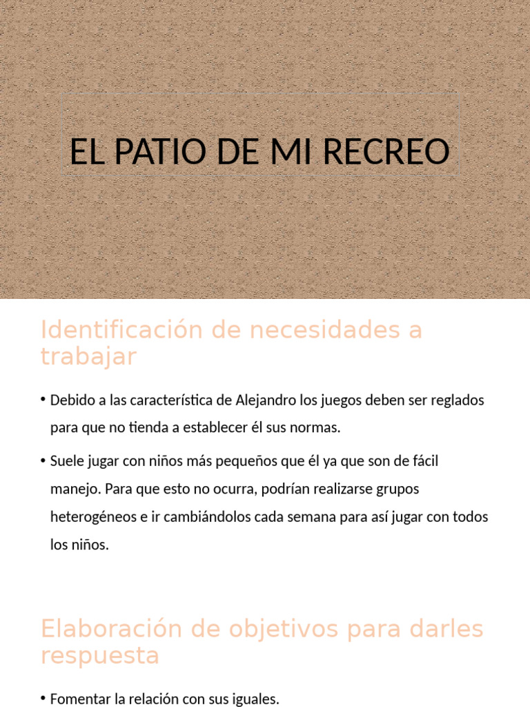El Patio de Mi Recreo | PDF | Cognición