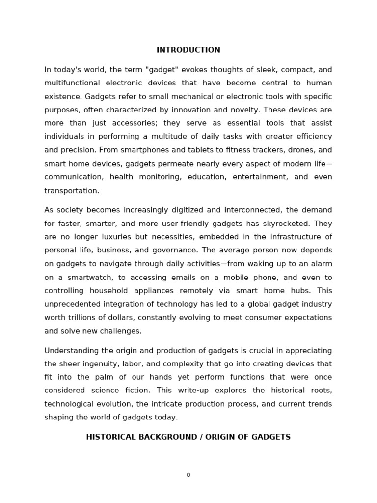 Origin and Production of Gadgets | PDF | Embedded System | Artificial ...