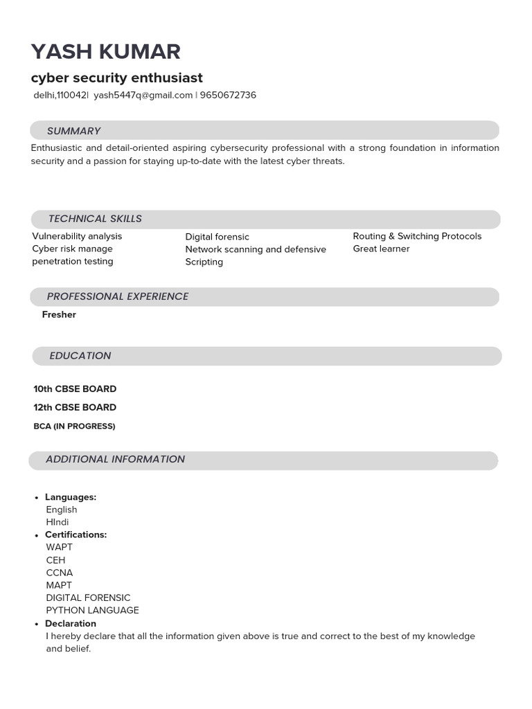 Yash Resume | PDF