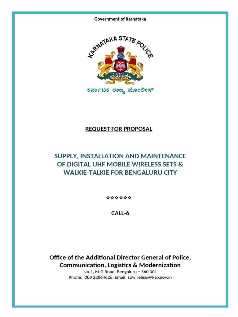 Safe City BNG Uhf Call 6 Published | PDF | Specification (Technical Standard) | Value Added Tax