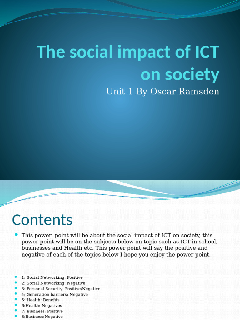 Social Benefits of Ict | PDF | Internet | Cyberspace