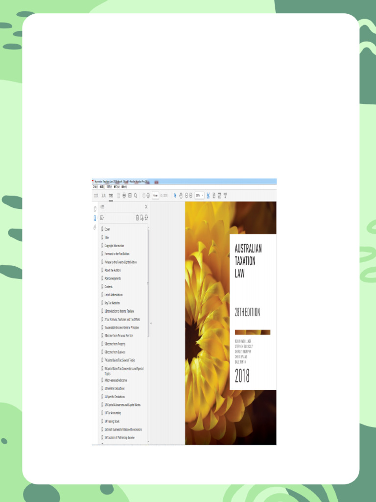 (Original PDF) Australian Taxation Law 2018 28th by Woellner, Robin PDF Download | PDF | Taxes ...