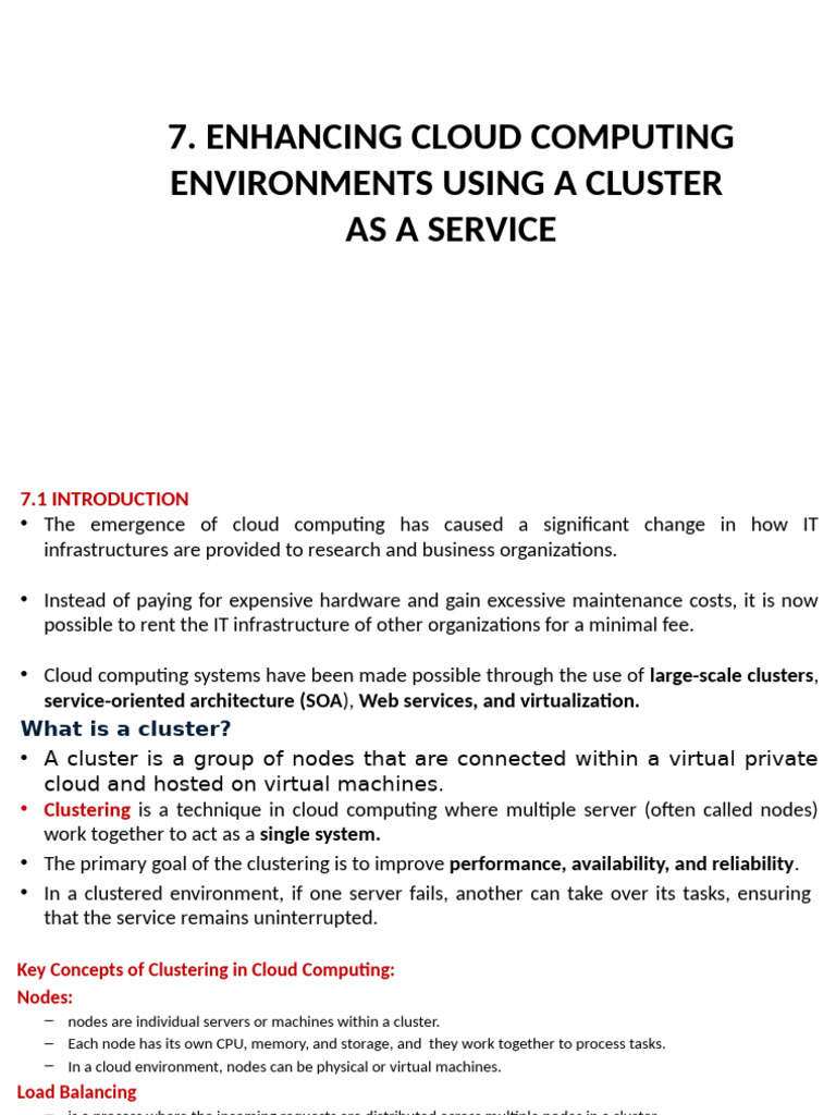 Intro To Cloud Computing | PDF | Computer Cluster | Cloud Computing