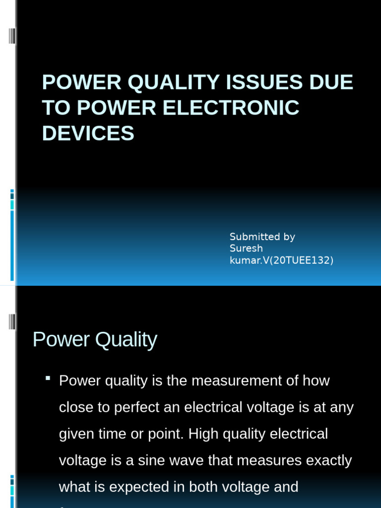 Power Quality Issues Due To Power Electronic Devices | PDF