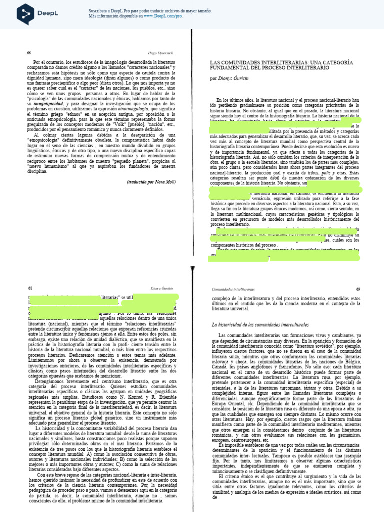 Comunidades Interliterarias y su Impacto | PDF | Traducciones ...