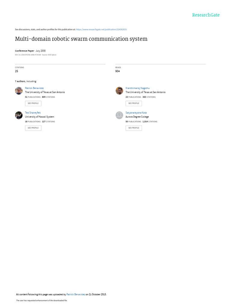 Multi-Domain Robotic Swarm Communication System | PDF | Computer Network | Network Topology