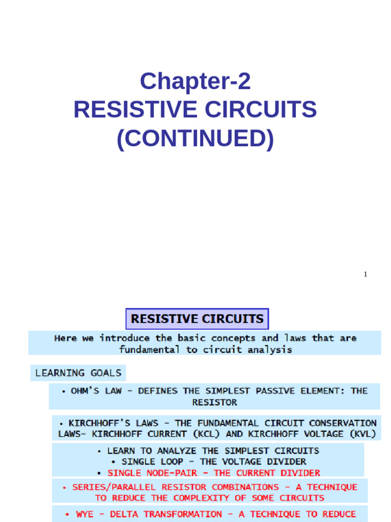Ch2 Resistive Circuits Part2 | PDF | Series And Parallel Circuits | Electrical Network