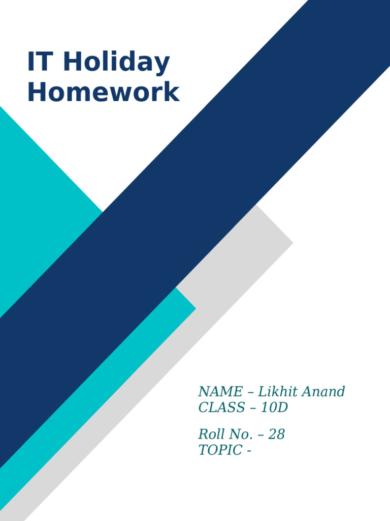 IT Holiday Homework | PDF | Printing | Publishing