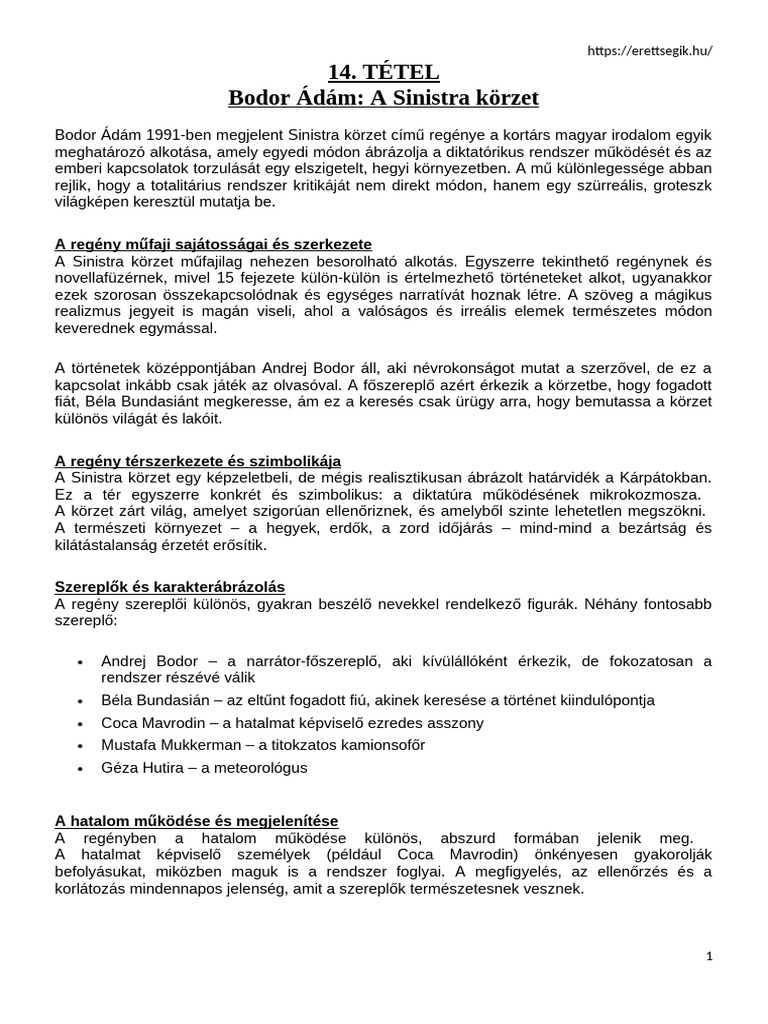 14-2 Bodor Ádám Sinistra Körzet | PDF