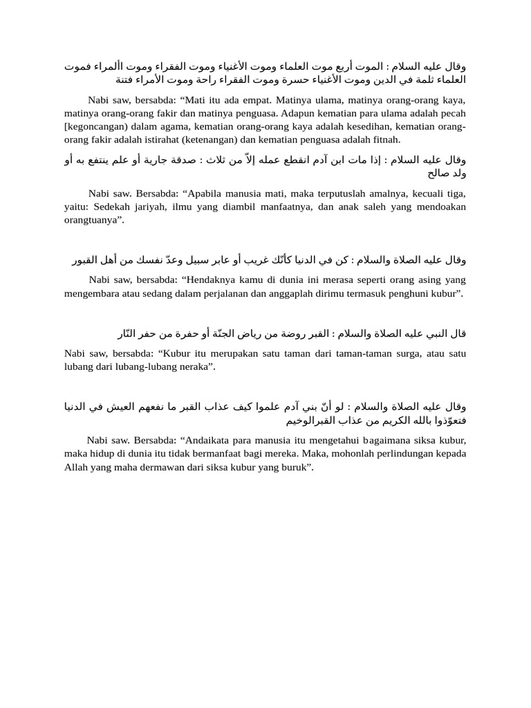 Hadis Tentang Kematian | PDF