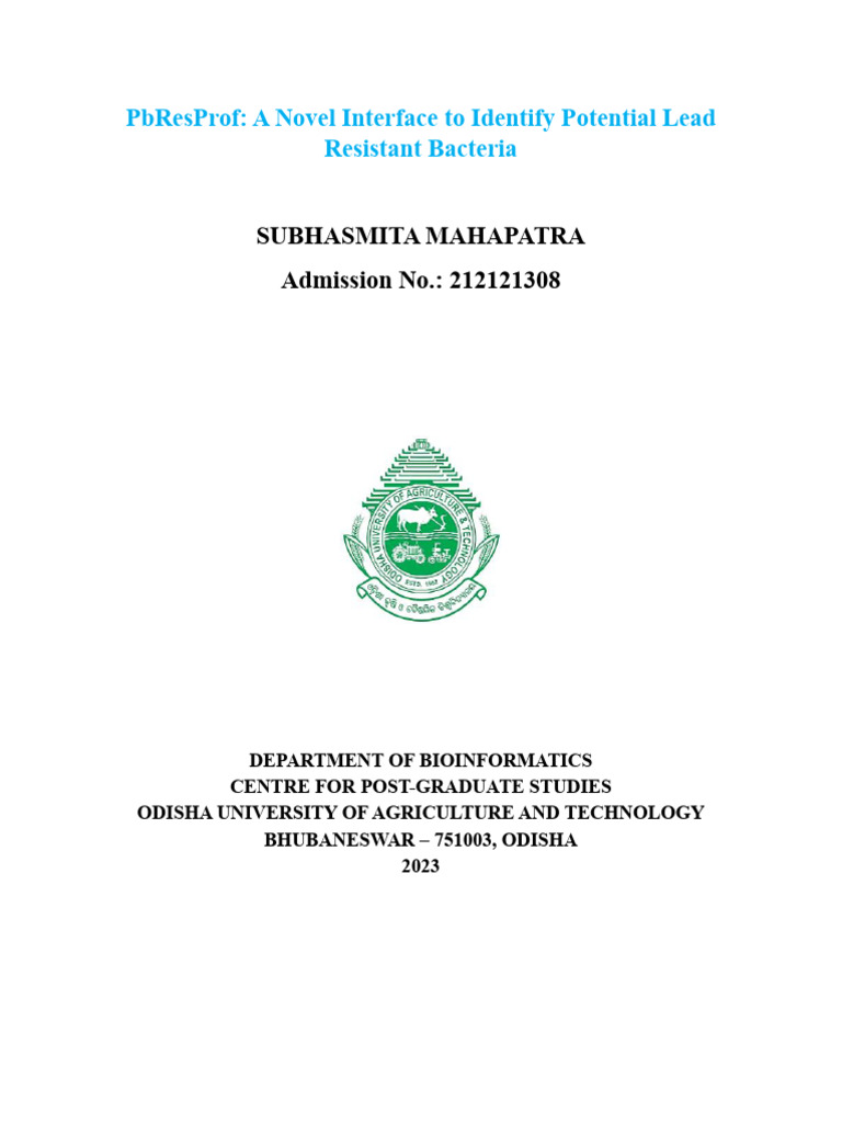 6 Subhasmita Mahapatra 212121308 | PDF | Bacteria | Lead
