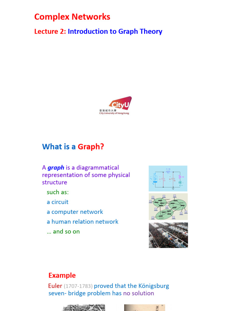 Complex Networks - Introduction To Graph Theory Lecture-2 | PDF | Graph Theory | Vertex (Graph ...