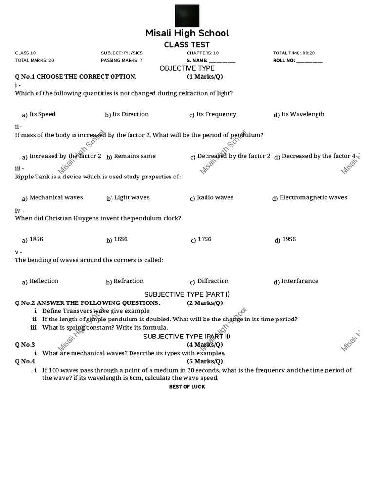 Class 10 - Physics | PDF
