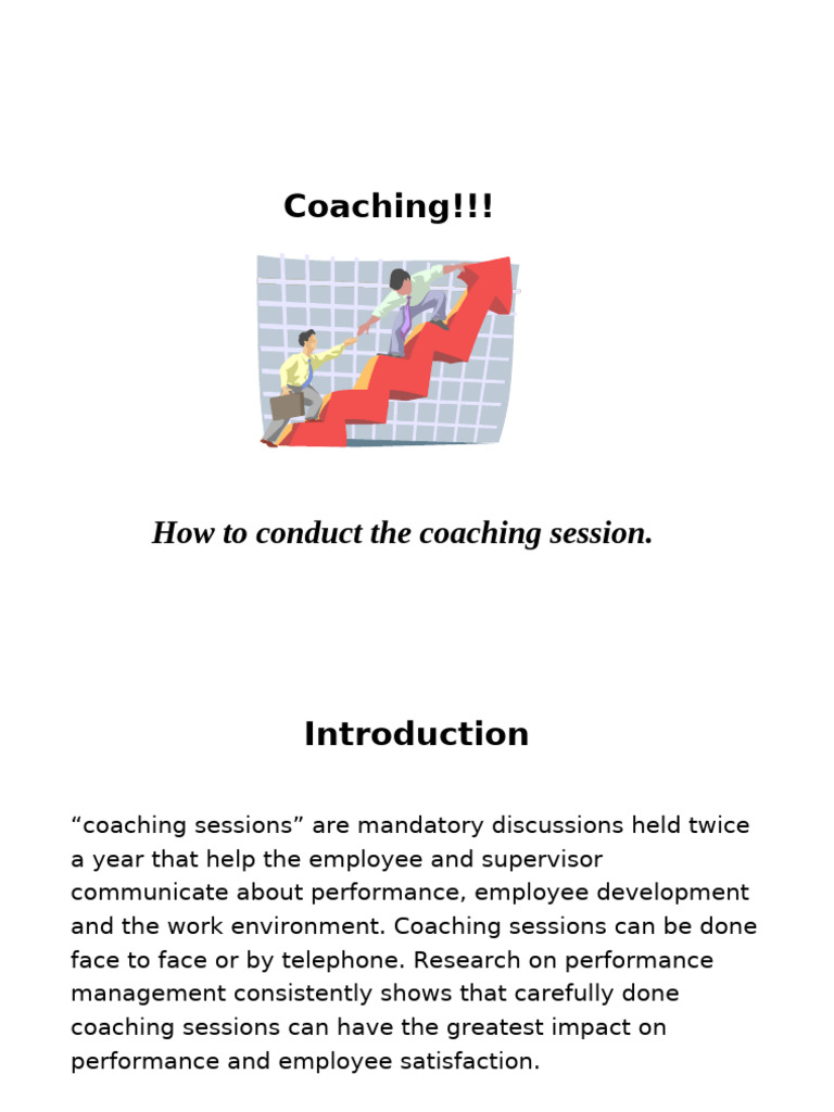 Conducting Effective Coaching Sessions | PDF | Mentorship | Employment