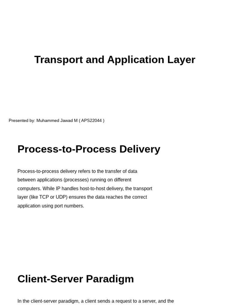 Transport and Application Layer | PDF | Port (Computer Networking ...