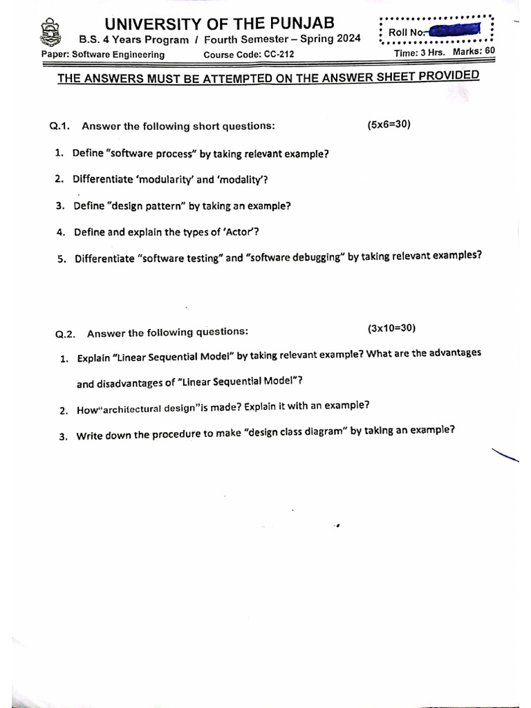 Past Papers 4th Semester | PDF