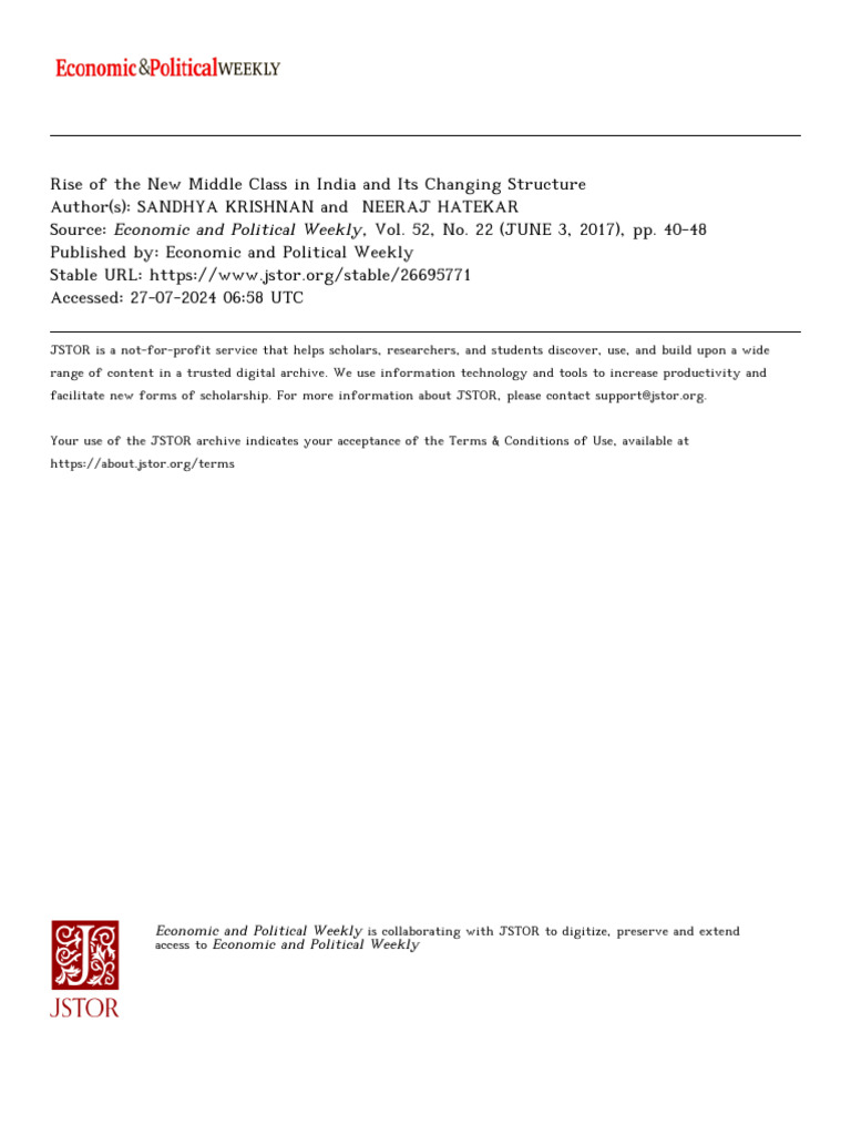 New Middle Class Growth in India | PDF | Purchasing Power Parity ...