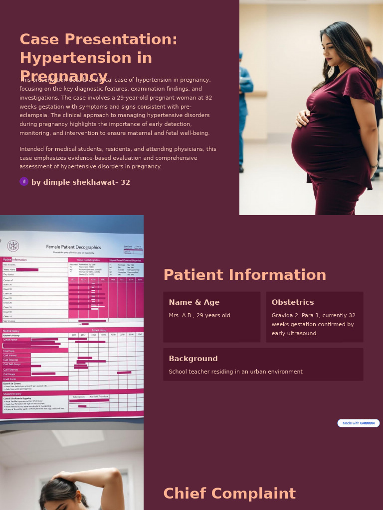Case Presentation Hypertension in Pregnancy | PDF | Hypertension | Pregnancy