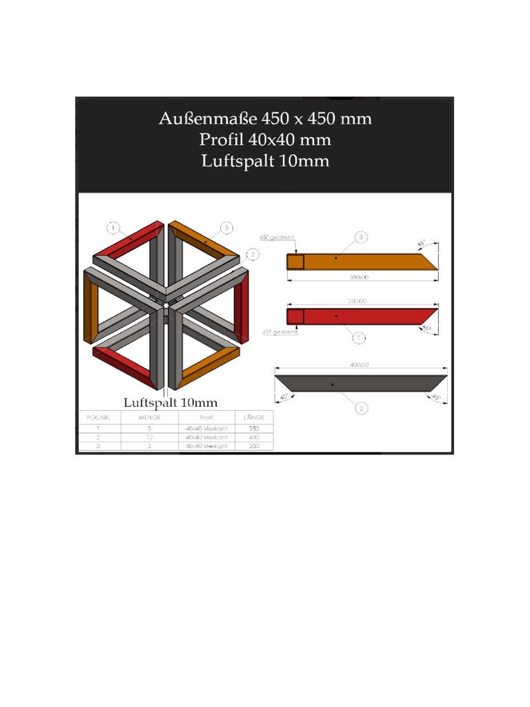 Cubo Infinito-450 Con Tubo de 40x40 y Separacion de 10 | PDF