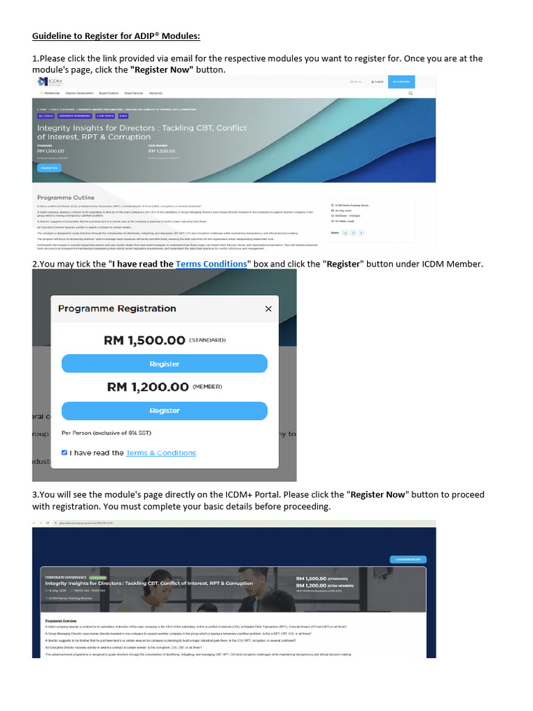 Guideline To Register For ADIP® Modules | PDF