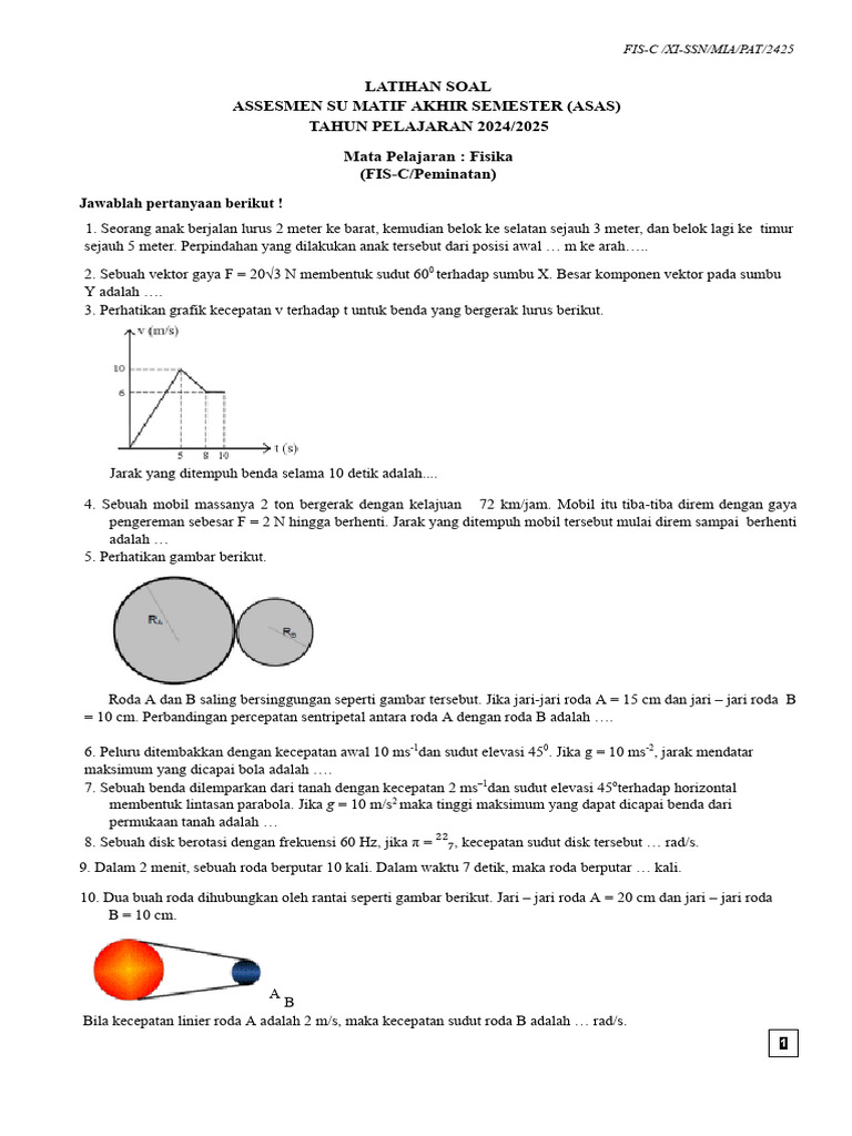 Latihan Soal XI Fisika Ganjil 2425 | PDF