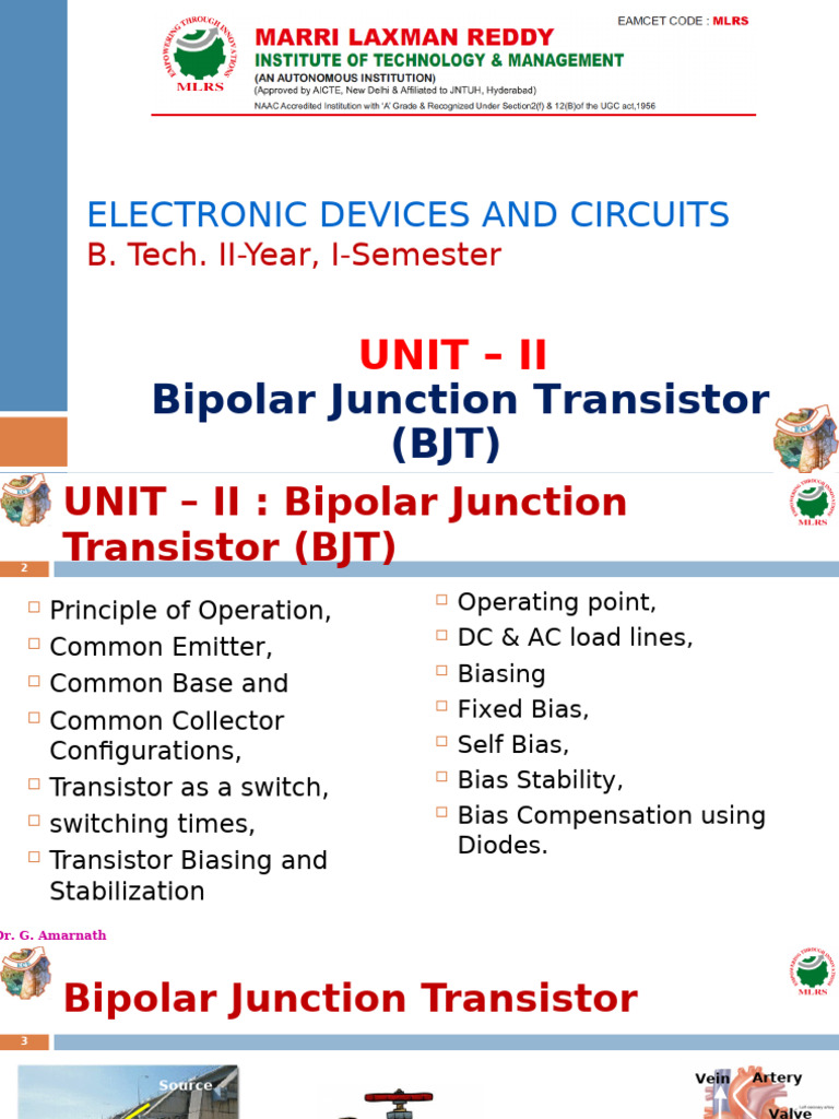 UNIT - 2 Bipolar Junction Transistor | PDF | Bipolar Junction Transistor | Amplifier