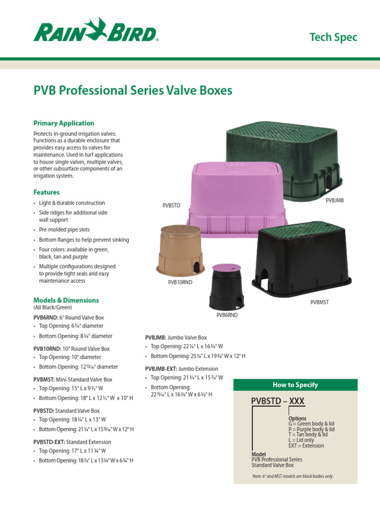Ts PVB Professional Series Valve Boxes | PDF | Valve | Mechanical ...