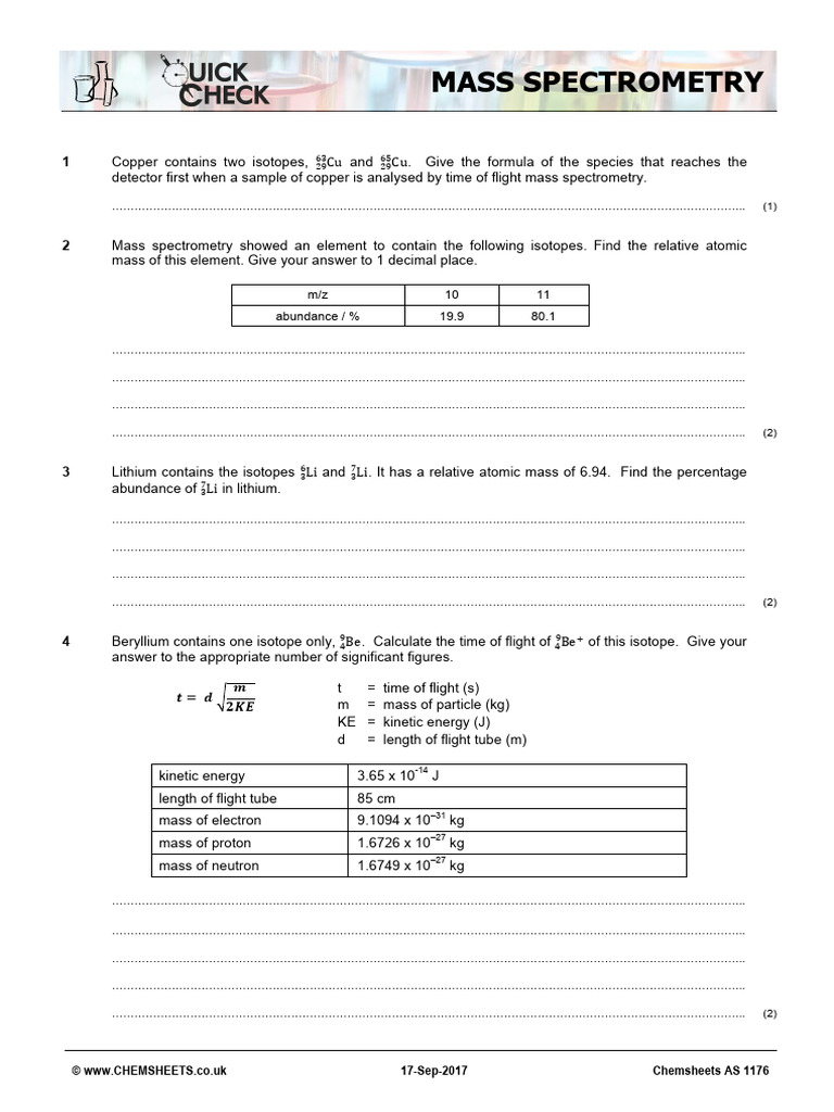 Mass Spectrometry Isotope Analysis | PDF | Isotope | Mass Spectrometry