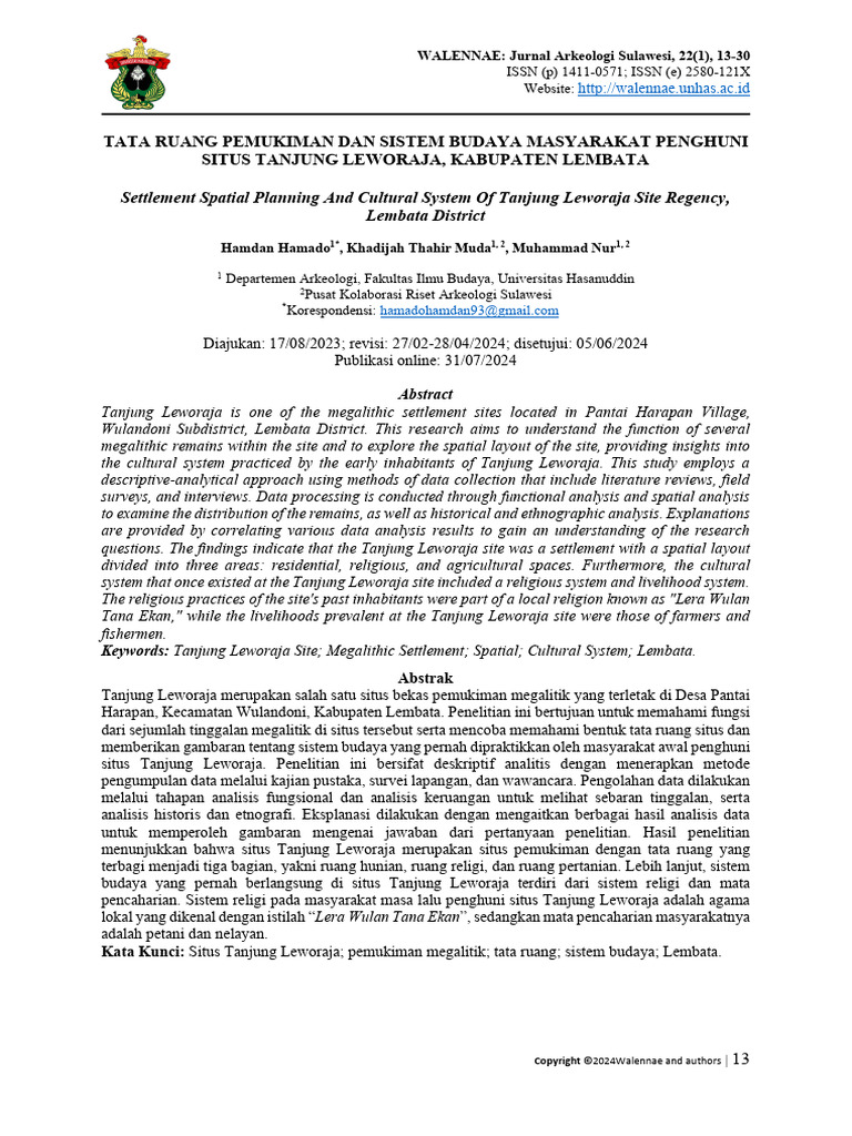Tata Ruang Pemukiman Dan Sistem Budaya Masyarakat Penghuni | PDF