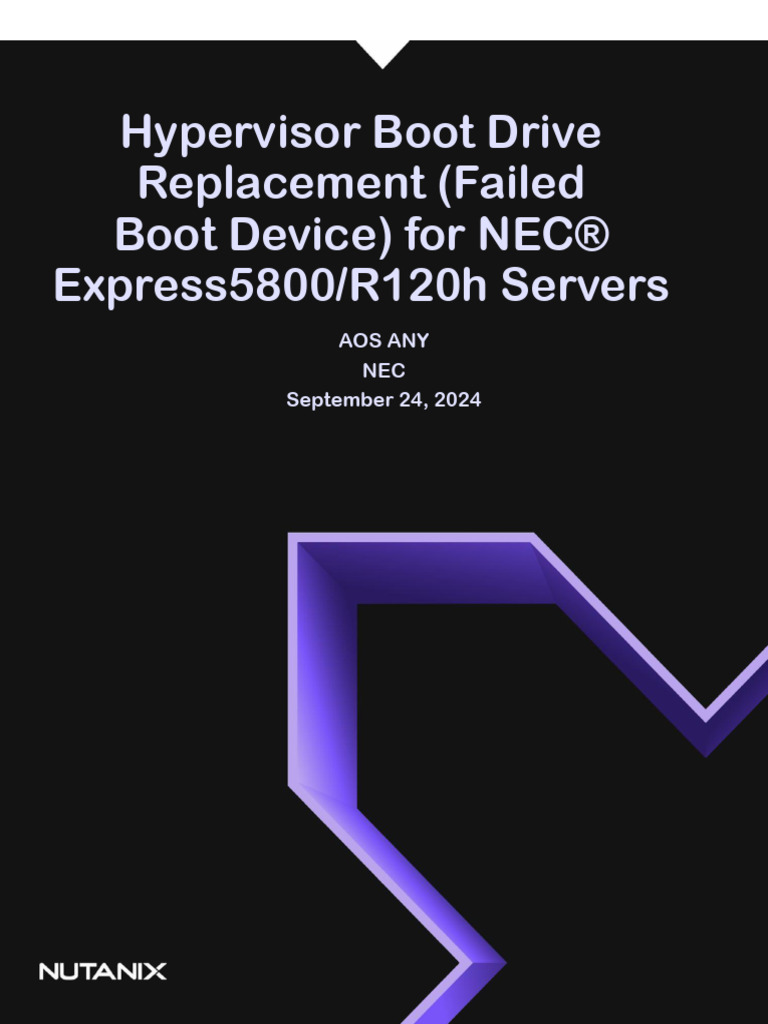 Hypervisor Boot Drive Replacement Platform NEC | PDF | Booting | Hyper V