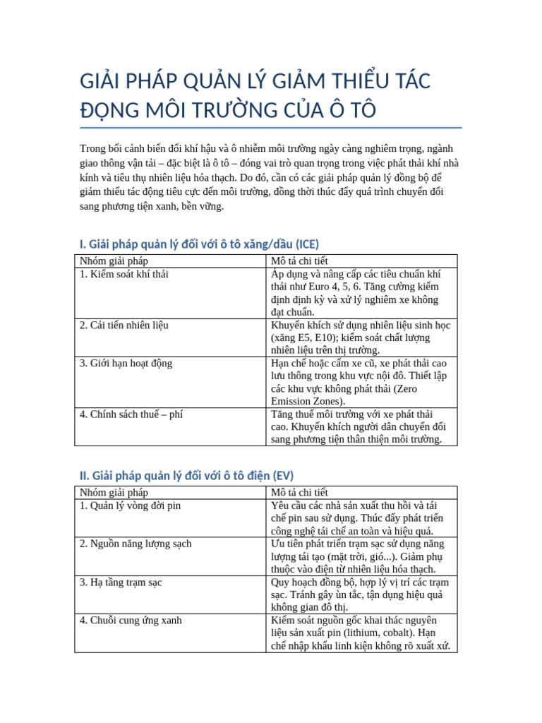 Bai Viet Giai Phap Quan Ly Oto | PDF
