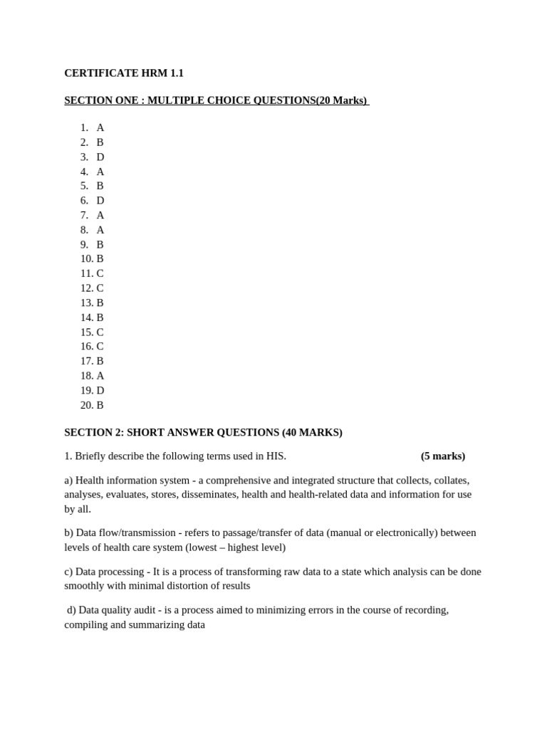 HIS Marking Key I EOSE - Teresia | PDF | Electronic Health Record | Medicine