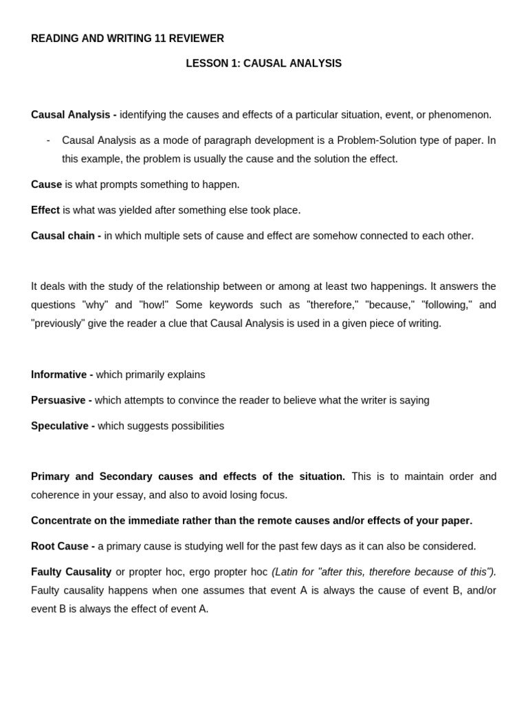 Reading and Writing 11 Reviewer | PDF | Narration | Concept