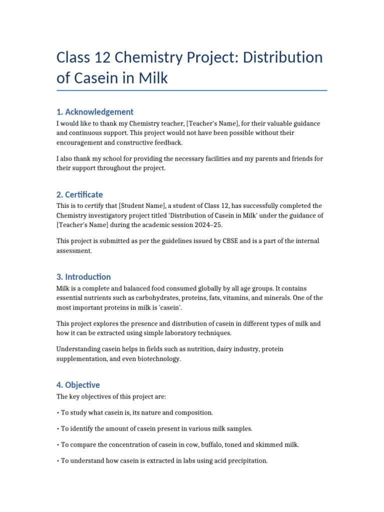 Casein Distribution in Milk Study | PDF | Milk | Dairy