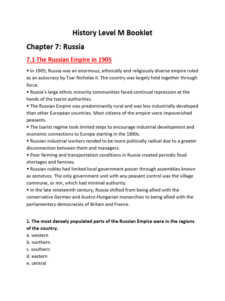 Russia in 1905: Empire, Reforms, and War | PDF | Cost Of Living ...