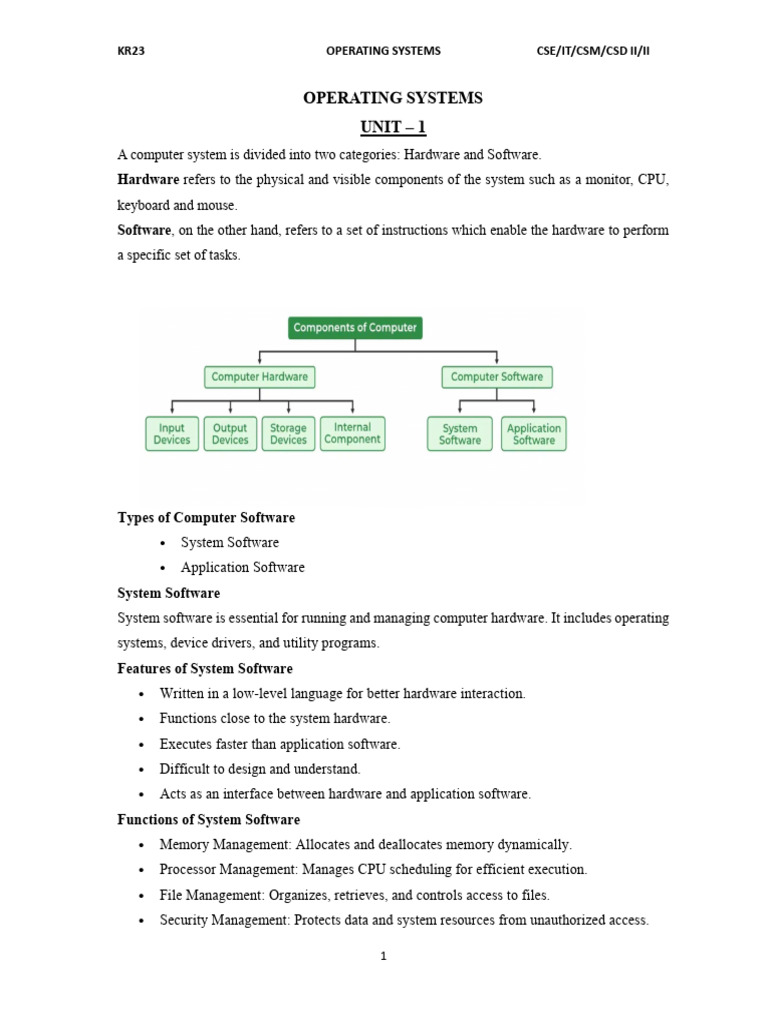 Unit 1 OS | PDF | Operating System | Graphical User Interfaces
