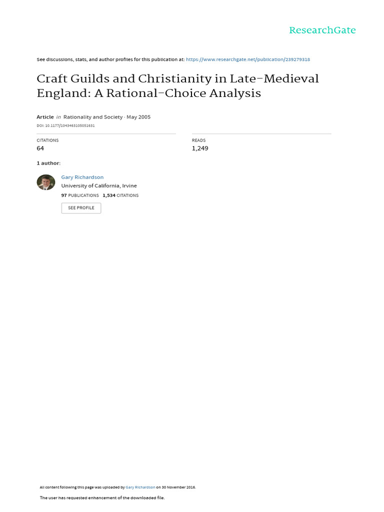 Craft Guilds and Christianity in Late-Medieval Eng | PDF | Guild ...
