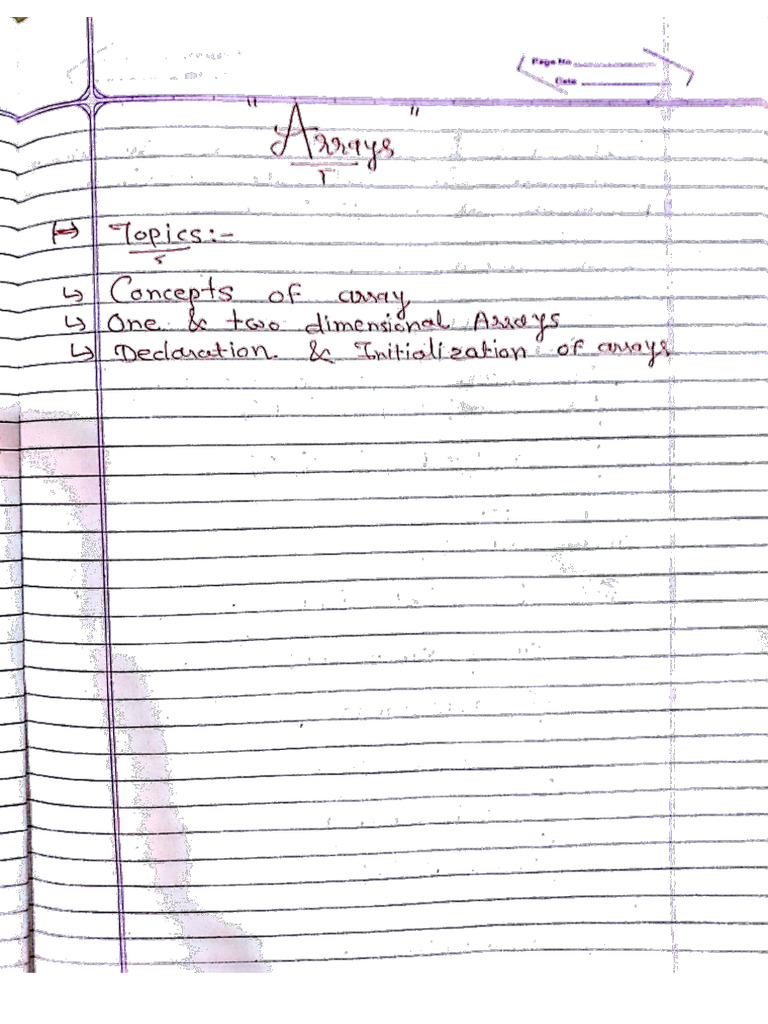 Notes Unit 5 Part 1 Arrays 1 | PDF