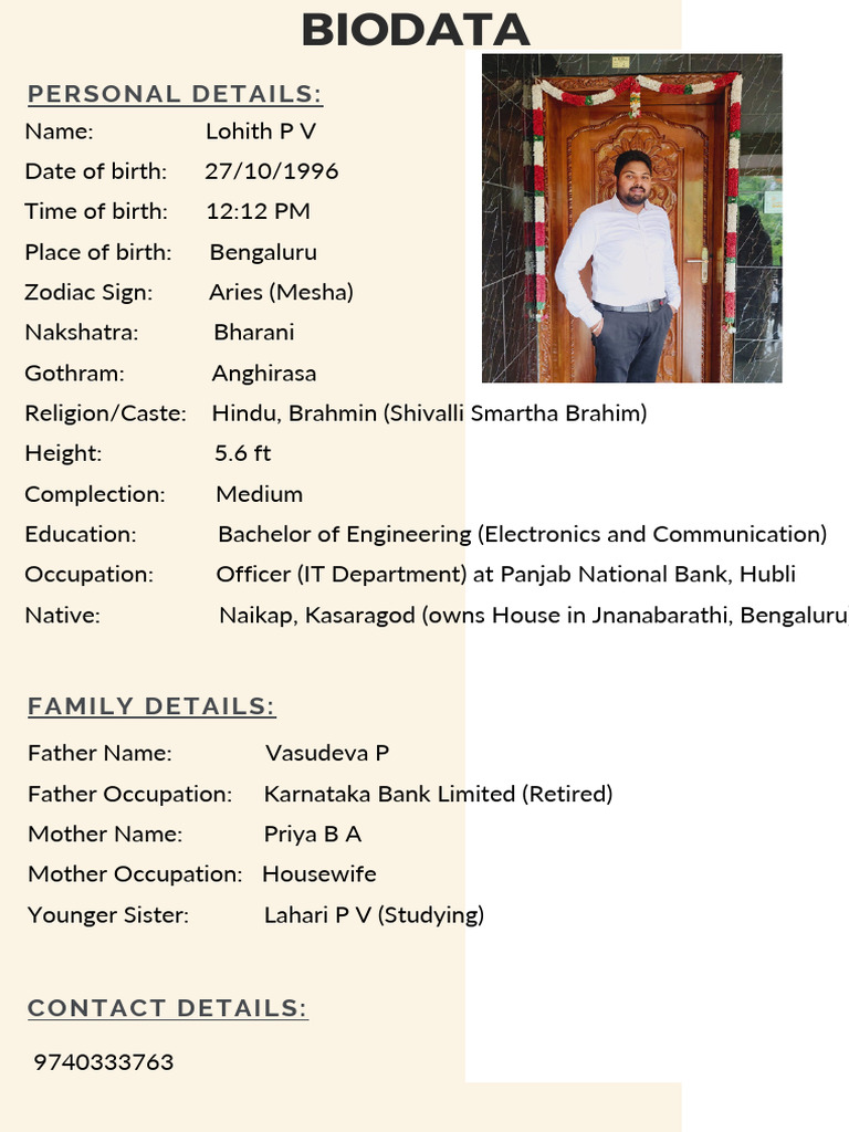 Lohith Biodata | PDF