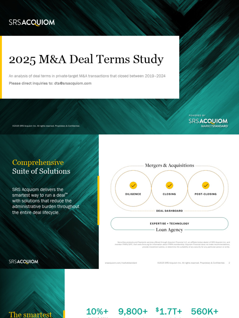 SRSA 2025 Deal Terms Study | PDF | Mergers And Acquisitions | Equity ...