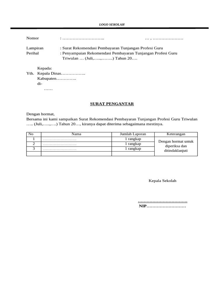 Surat Rekomendasi TPG | PDF