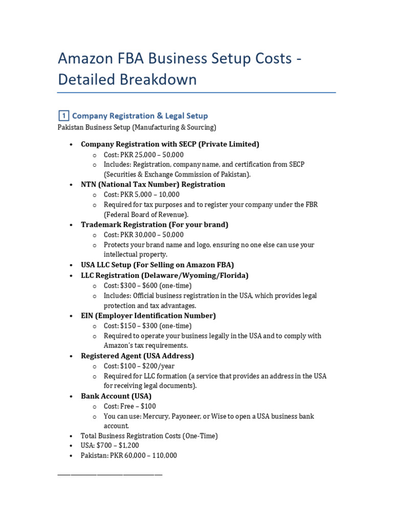 Amazon FBA Cost Analysis 1 | PDF | Taxes | Brand