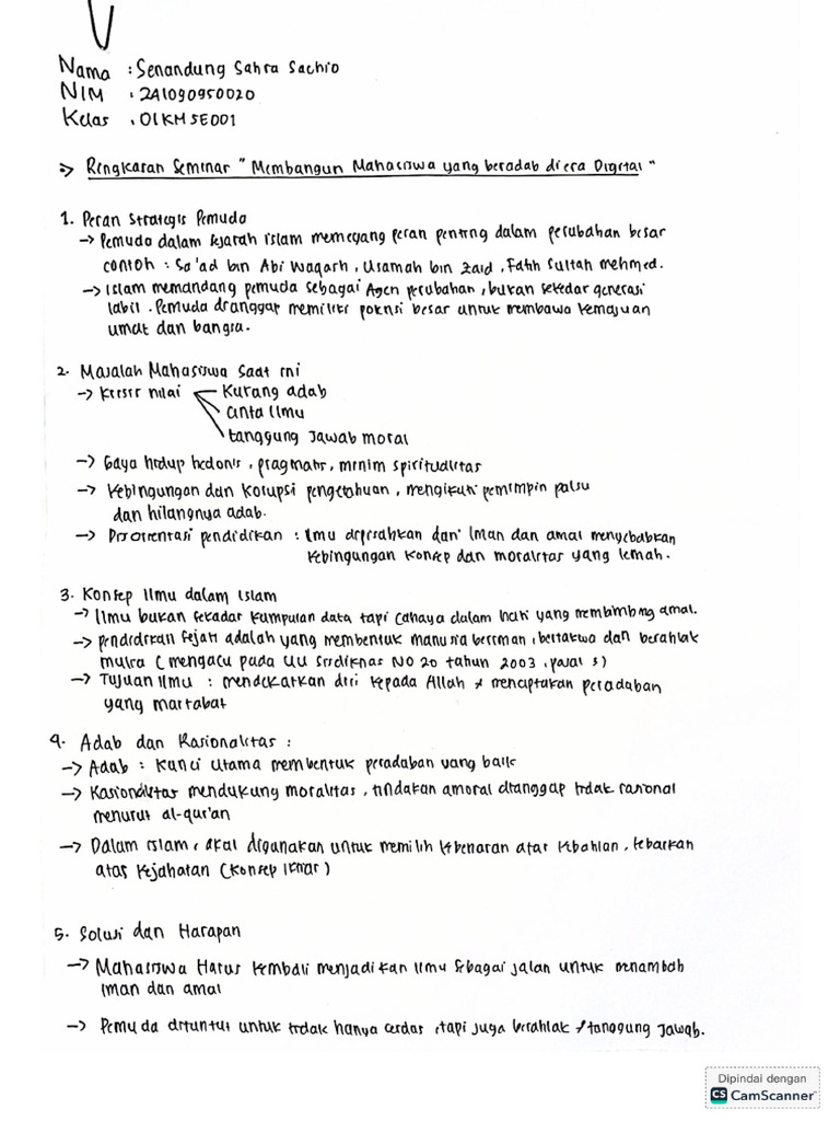 Rangkuman Seminar Agama-Senandung Sahra | PDF