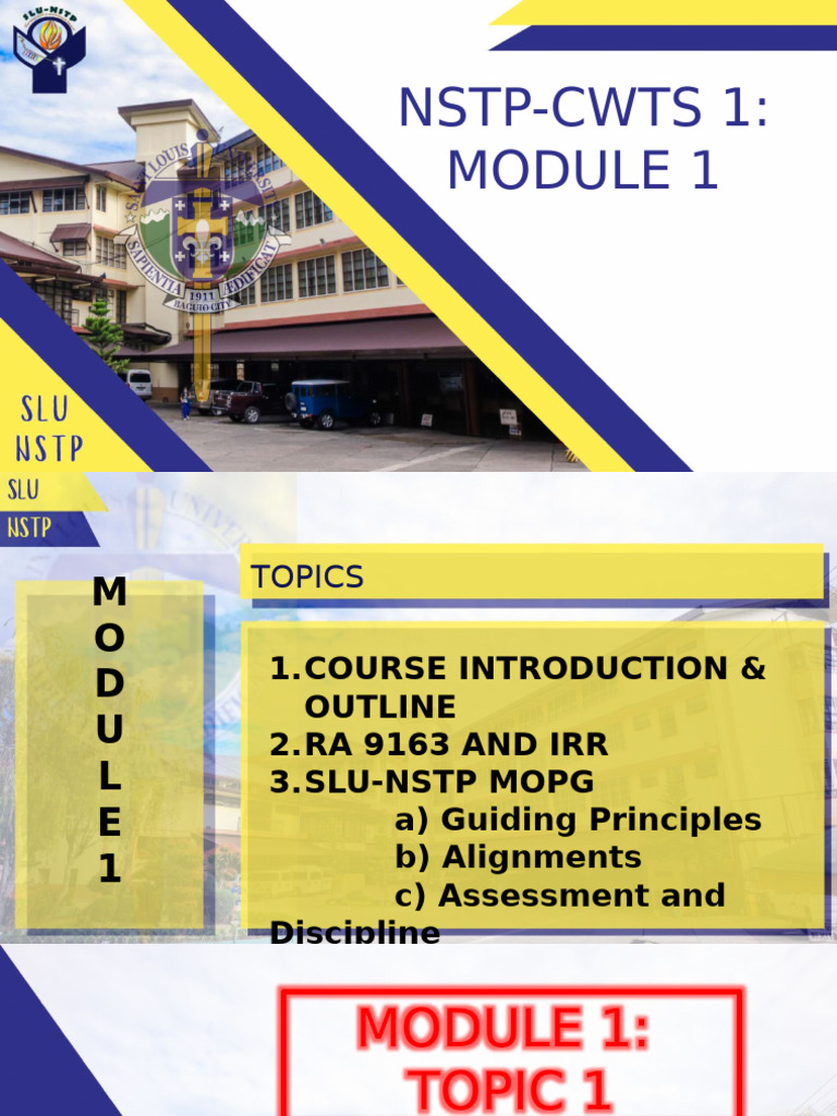 Nstp-cwts 1_module 1_topic 1 (Intro-ra 9163-Rev Irr) | PDF | Government | Justice
