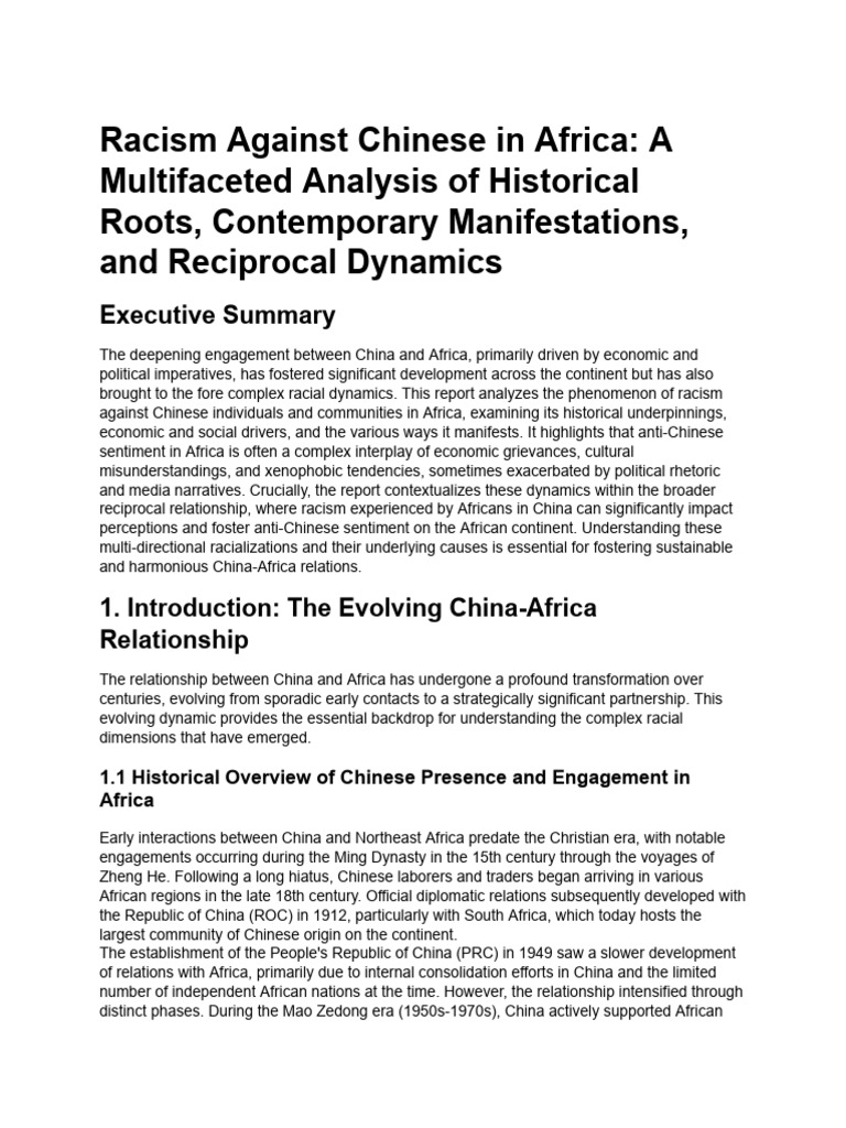 Racism Against Chinese in Africa: Analysis | PDF | Racism ...